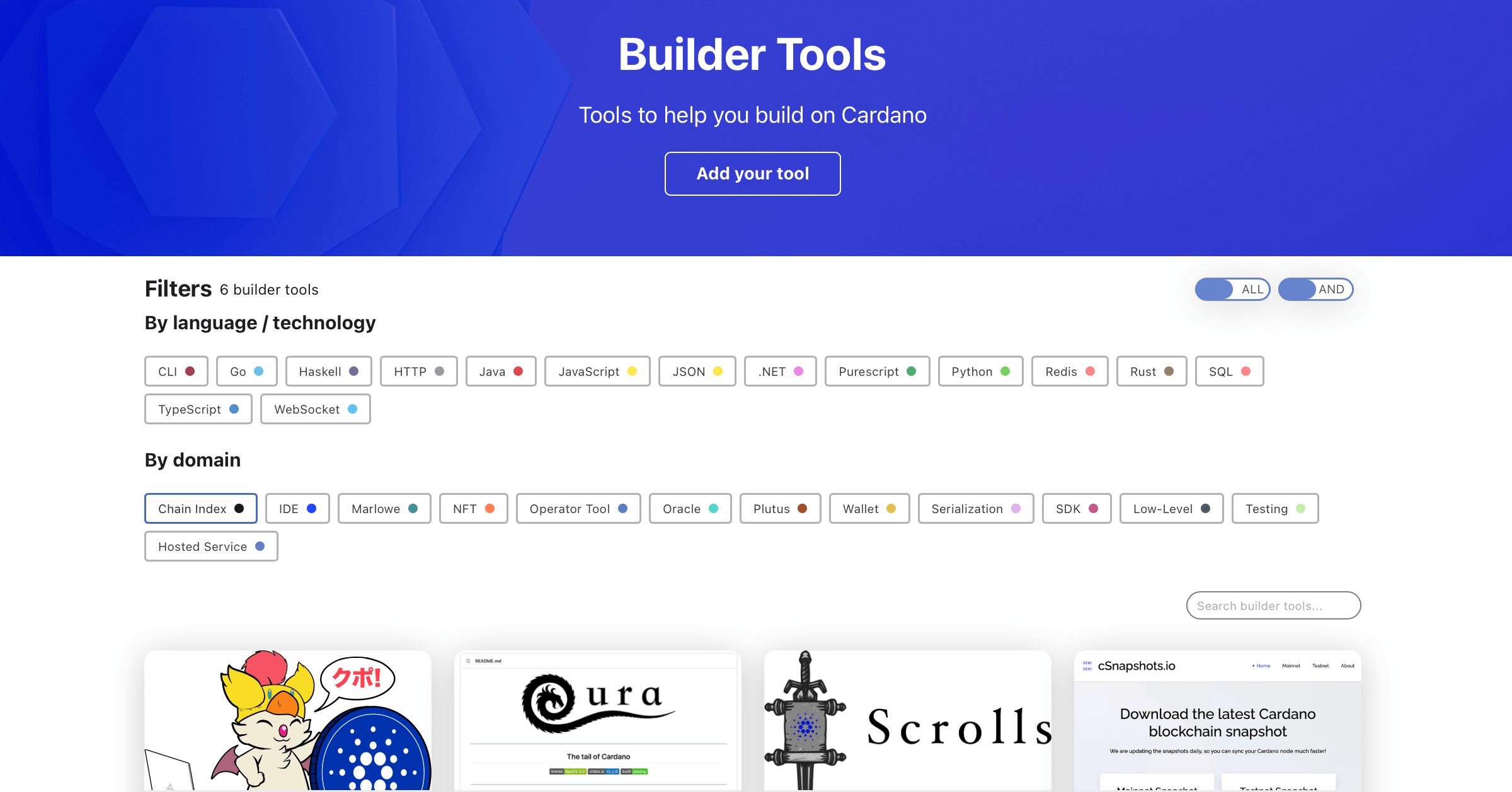 Builder Tools | Cardano Developer Portal