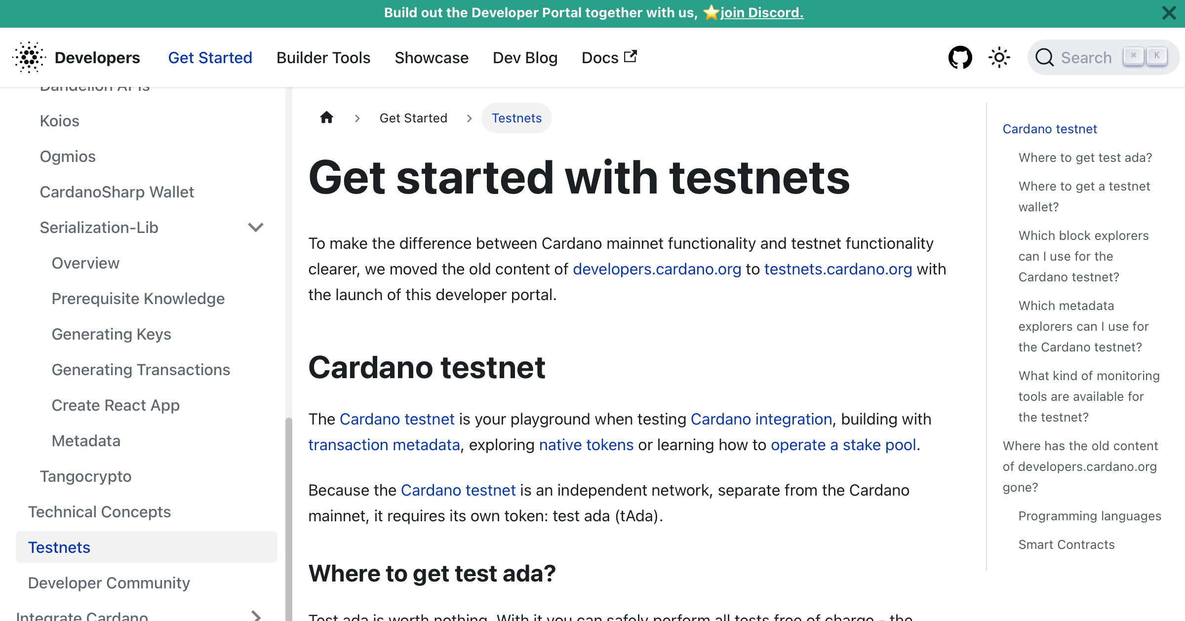 Get started with testnets | Cardano Developer Portal Get started with testnets | Cardano Developer Portal